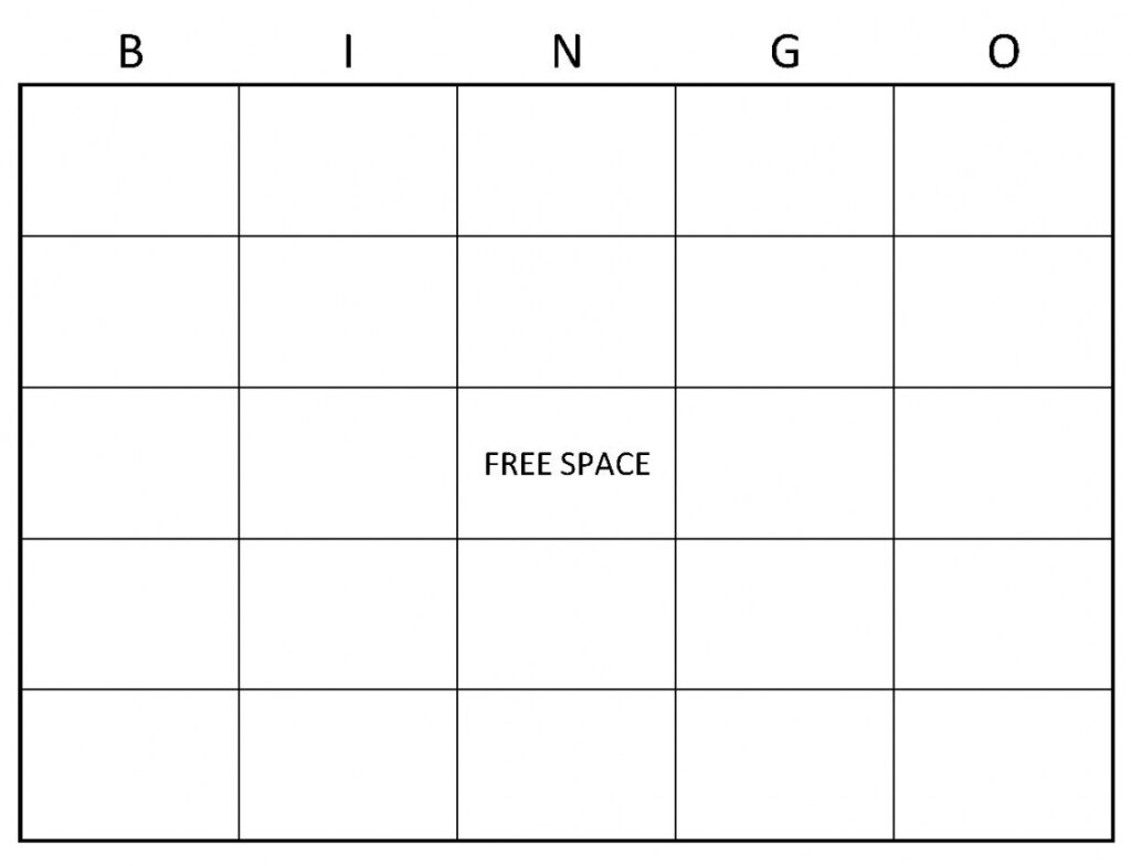 bingo card template free printable - Daily FREE Printable