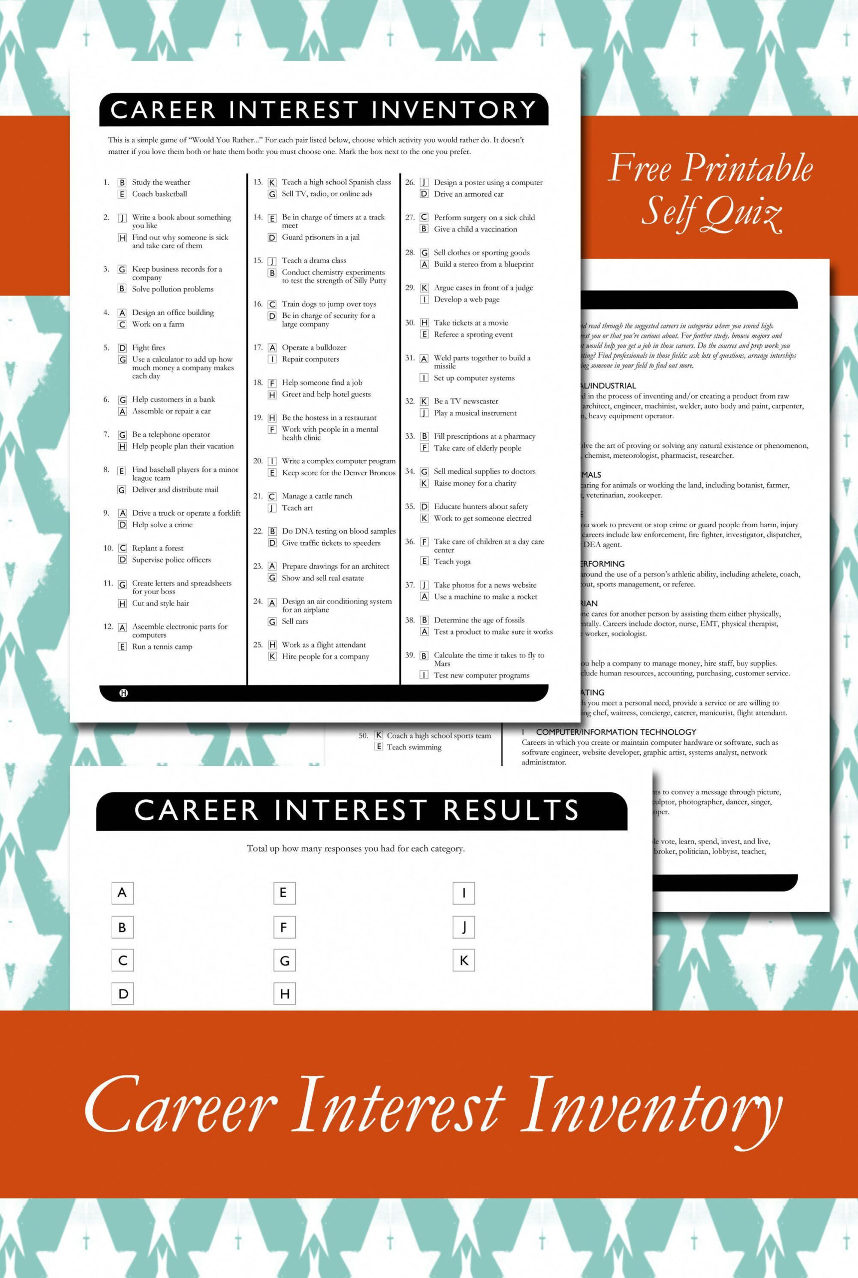Free Printable Career Interest Inventory For Students Free Printable Career Interest Inventory For Students